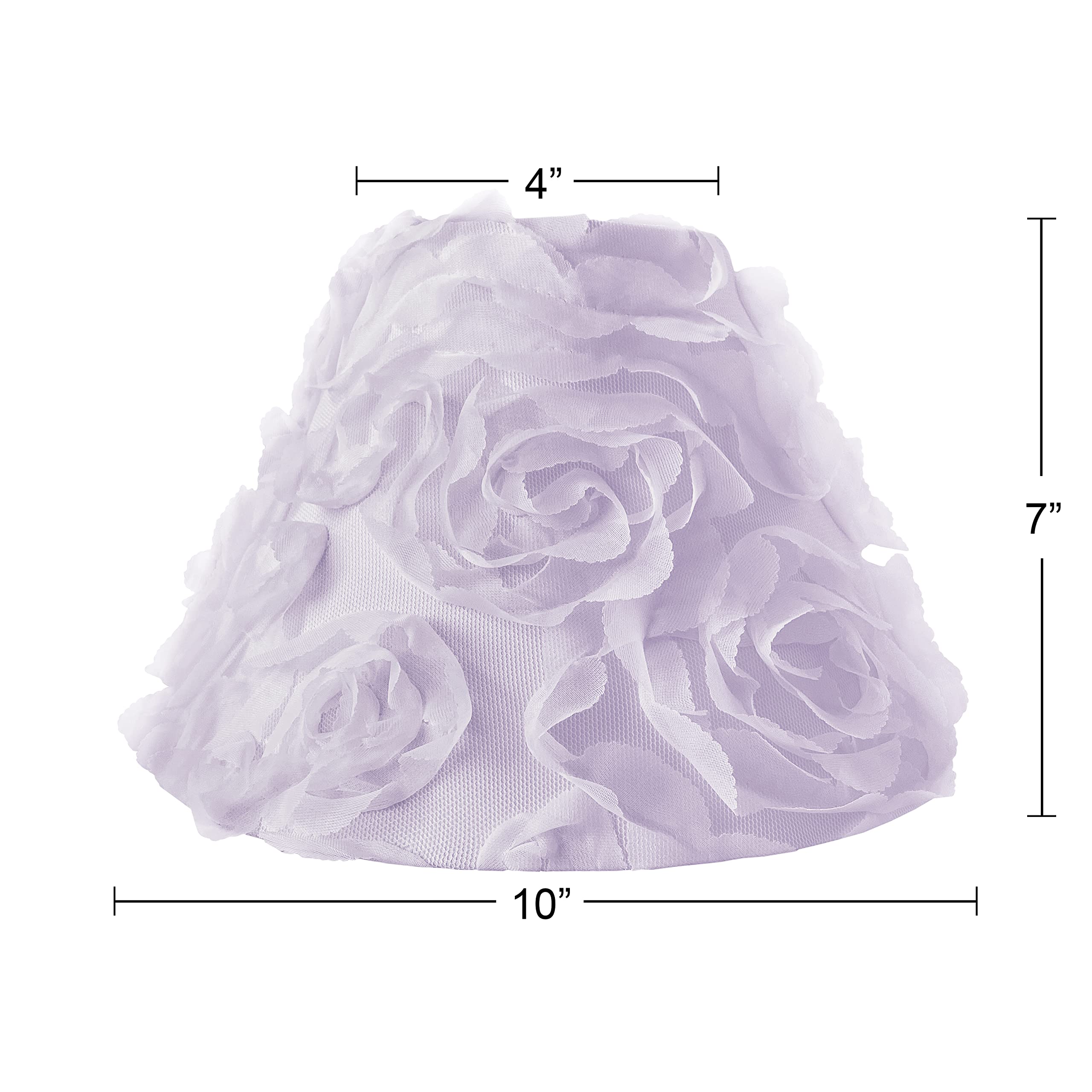 Sweet Jojo Designs Purple Floral Rose Lamp Shade - Solid Light Lavender Flower Luxurious Elegant Princess Vintage Boho Shabby Chic Luxury Glam High End Roses