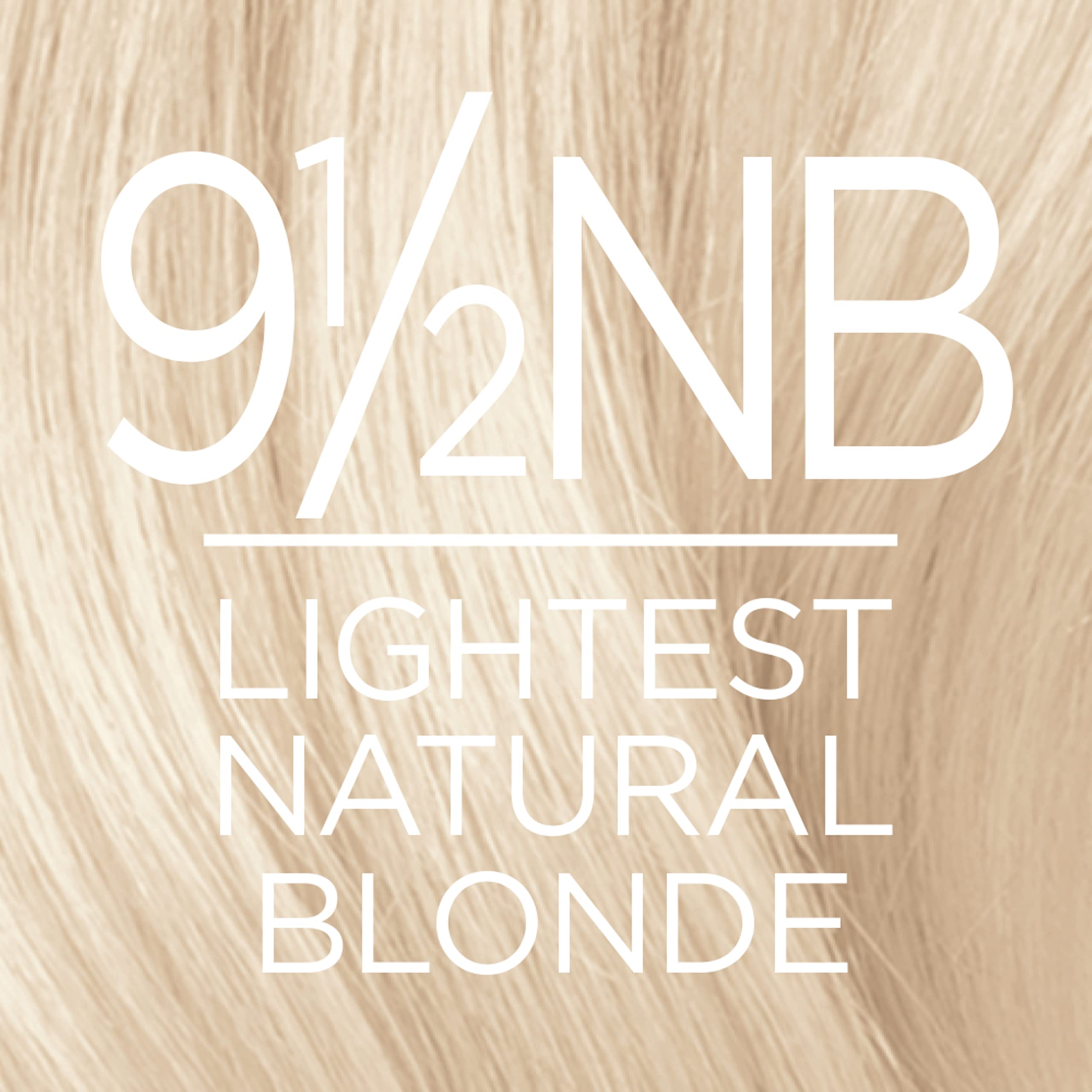 L’Oréal Paris Excellence Creme Permanent Hair Color, 9.5NB Lightest Natural Blonde, 100 percent Gray Coverage Hair Dye, Pack of 2