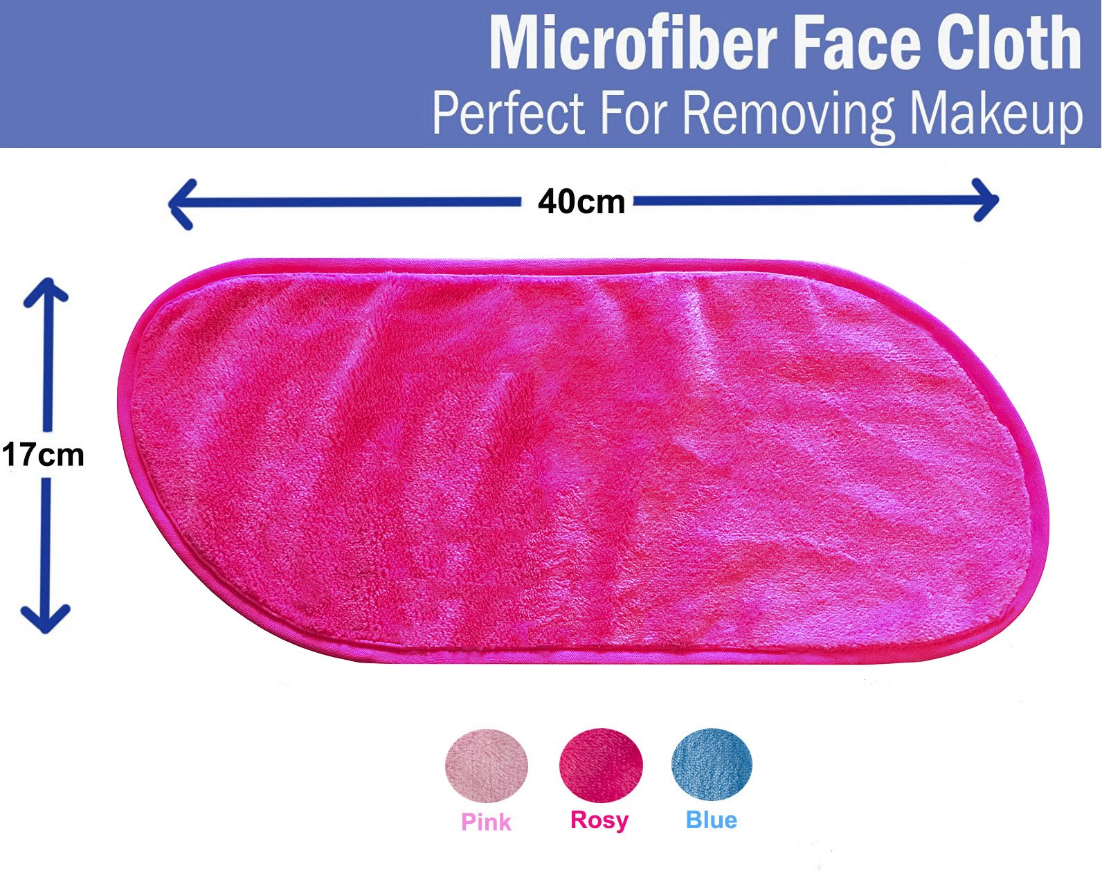 Makeup Remover Cloth Clean Towel, Reusable Facial Cleansing Towel - Chemical Free, Remove Makeup Instantly with Just Water - Money-back Satisfaction Guaranty (1 Rosy)