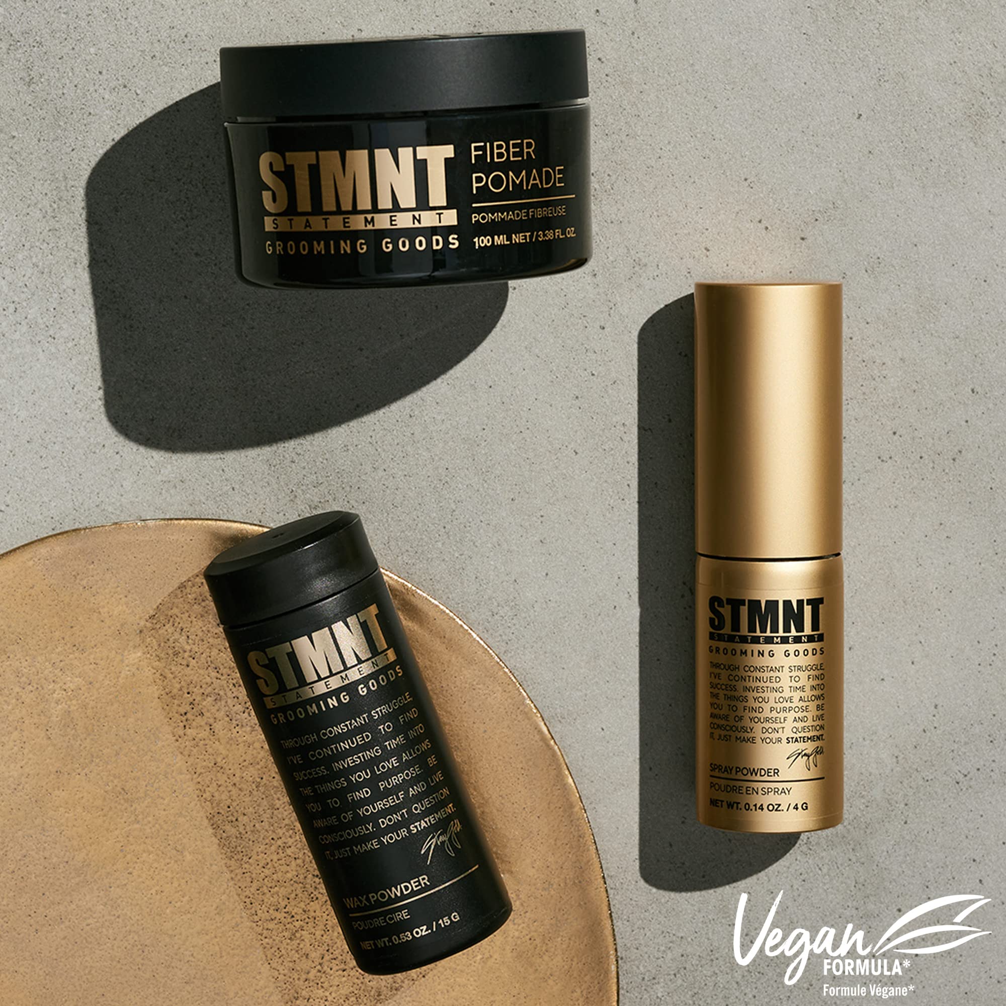 STMNT Grooming Goods Fiber Pomade, 3.38 oz | Semi-Matte Finish | Strong Control | Easy To Wash Out