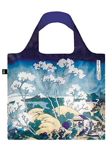 LOQI Art Lover Pocket, Hokusai Wave & Fuji Reusable Grocery Bags, One Size