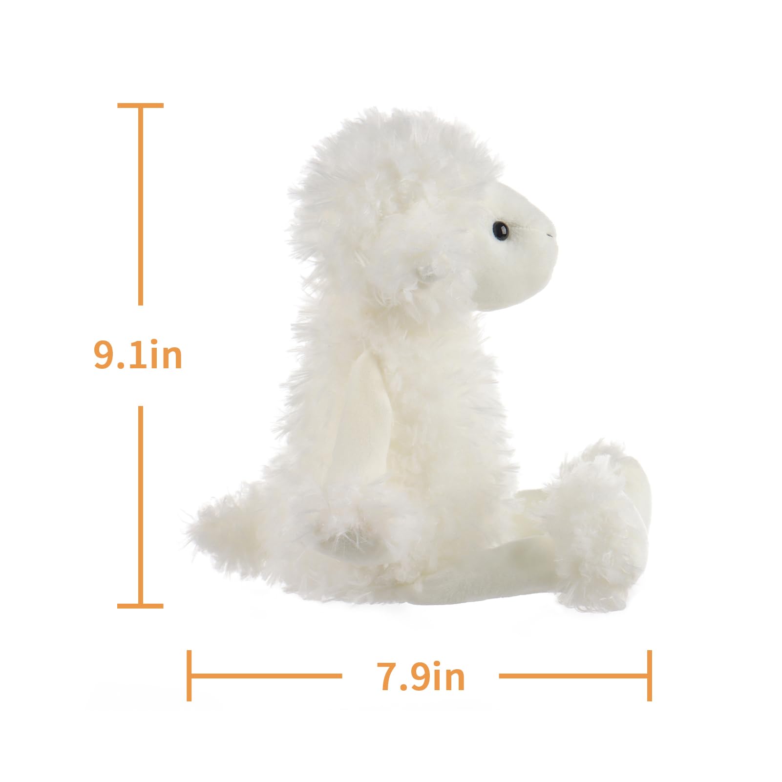 Apricot Lamb Toys Plush White Plush Lamb Stuffed Animal Soft Cuddly Perfect for Child (White Plush Lamb ,8.5 Inches