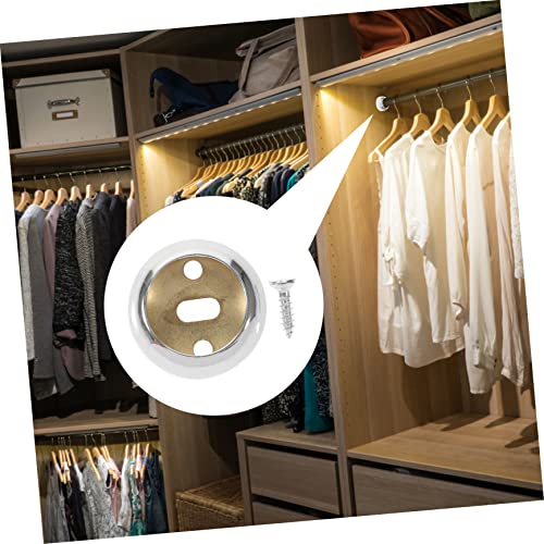 Alipis 40 Pcs Heavy Duty Brackets Heavy Duty Shower Curtain Rod Shower Curtain Holder Socket Holder Closet Rods Shower Curtain Rod Holder Shower Rod Holders for Wall Rod Bracket Silver