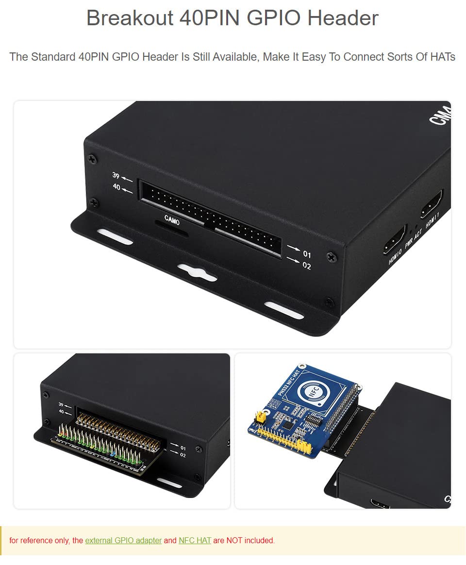 Waveshare Metal Box (A) Designed for Official Raspberry Pi Compute Module 4 IO Board Comes with Cooling Fan Mini Computer Chassis Robust and Dust-Proof Nice Looking