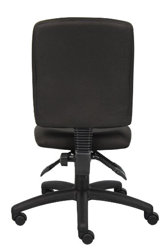 Boss Office Products Multi-Function Fabric Task Chair without Arms in Black (B3035-BK)
