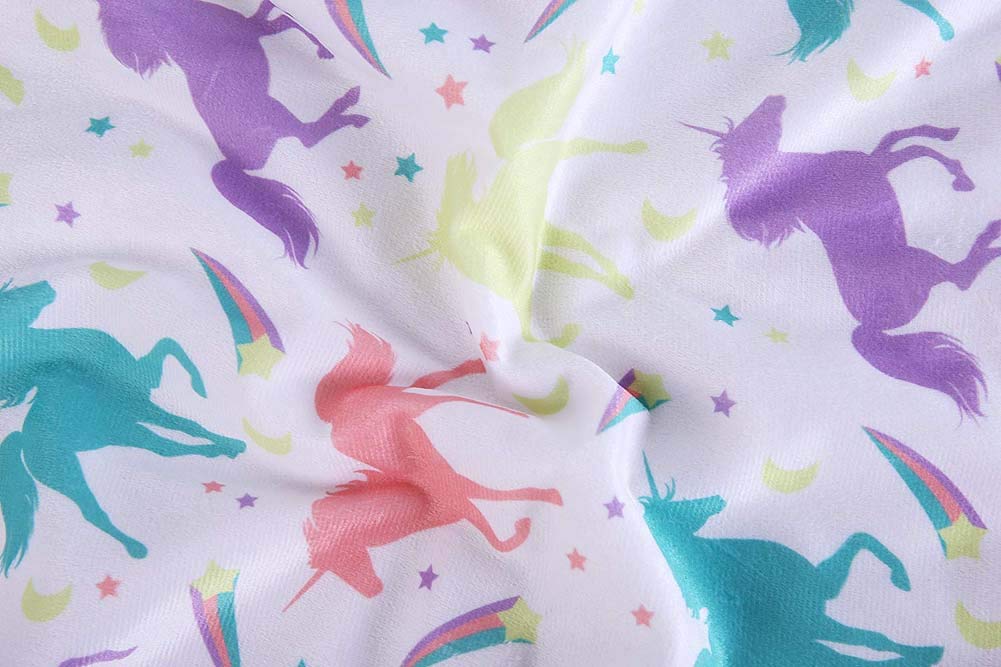 Breathable Baby Blanket Print Fleece Best Registry Gift for Newborn Soft- Perfect for Prince and Princess 30" x 40" (Unicorn)