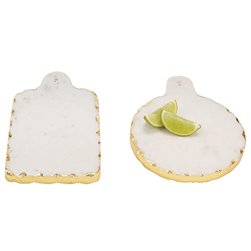 Mud Pie Rectangular Gold Marble Board, 7.50"" x 4.50"""