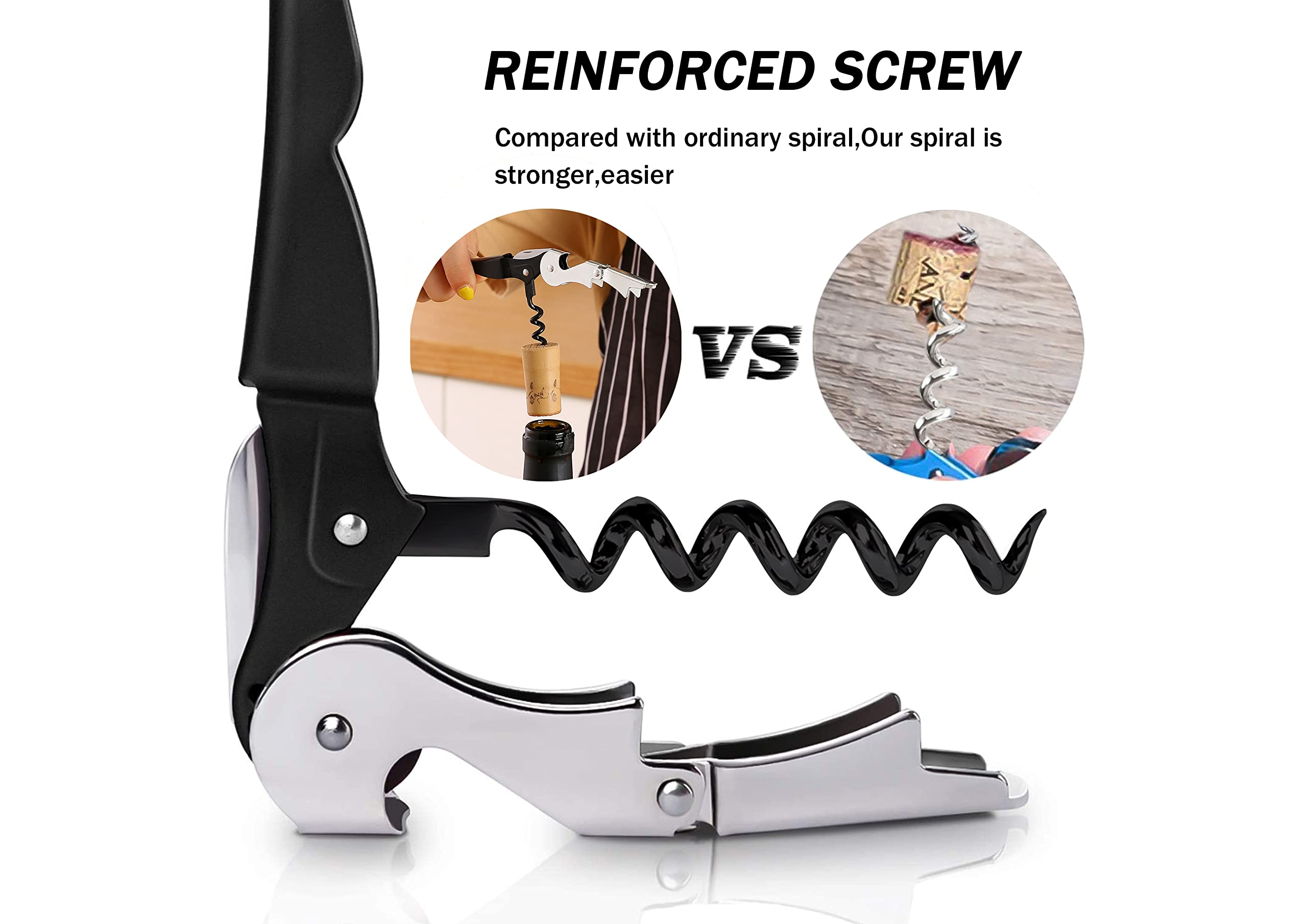 24 Packs Wine Opener,Beer or Wine Corkscrew Bulk Opener Wine Keys Serrated Foil Cutter,three-in-one Stainless Waiters Corkscrew,for Picnic, party, family,Restaurants(Black)