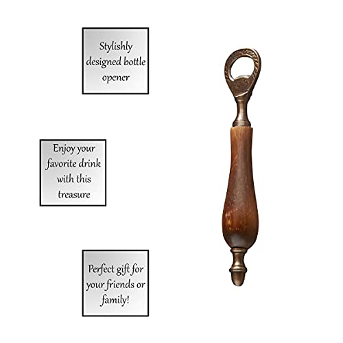 47th & Main Vintage Bottle Opener with Wood Handle, 6.69" Long