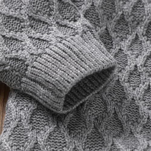 Hadetoto Newborn Baby Sweater Romper Knit Outfits Long Sleeve Jumpsuit with Warm Hat for Infant Boy Girl