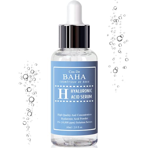 Pure Hyaluronic Acid 1% Powder Serum for Face 10,000ppm - Fine Line + Intense Hydration + facial moisturizer + Visibly Plumped Skin 2 Fl Oz