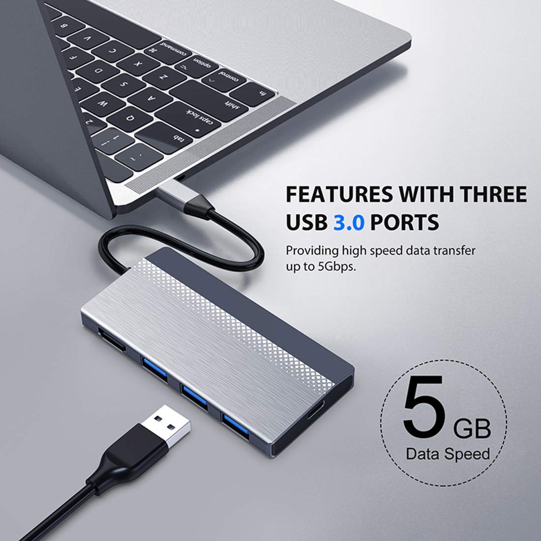 JMT Aluminum Alloy 7-in-1/5IN1 USB-C Type-C HUB to HDMI RJ45 Multi USB 3.0 Power Adapter for Docking Station (5 in 1)
