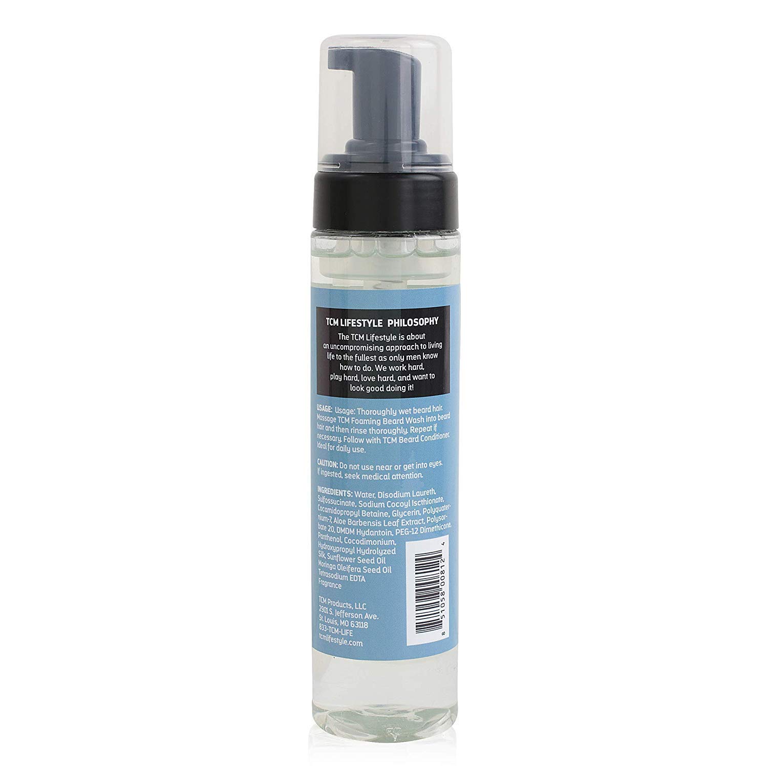 TCM Men's Foam Beard Wash for Facial Hair Cleansing, Conditioning, and Softening (2 Pack 7.5oz)