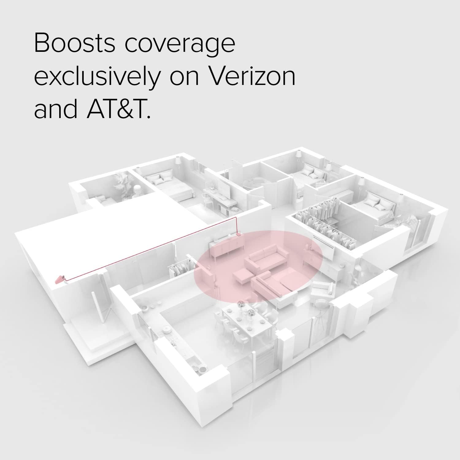 weBoost Home Studio Lite - Cell Phone Signal Booster for Verizon and AT&T only | Boosts 5G, 4G LTE up to 1,500 sq. ft | Made in the U.S. | FCC Approved (model 471101)