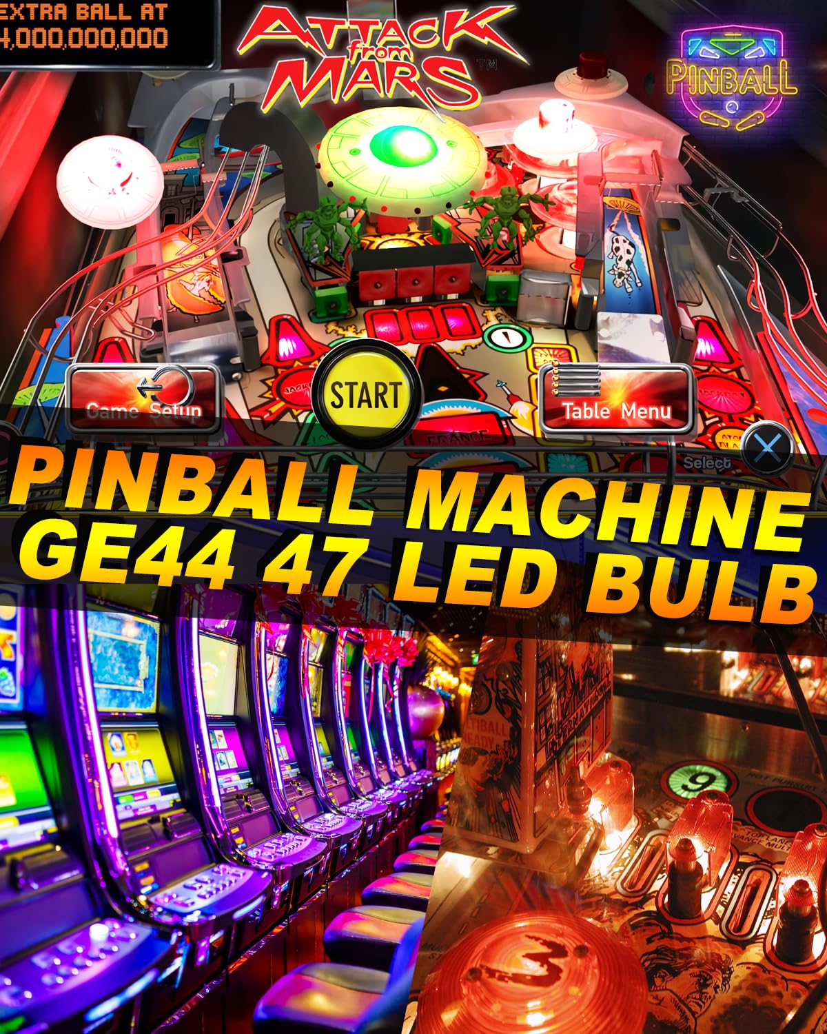 GE44 47 Pinball Machine LED Bulbs BA9S DC/AC 6.3V/6V Coin-Operated Video Old Fashioned Radio Arcade Pinball Gaming Light Bulb 755 756 1893 1895 1847,White,15 Pack