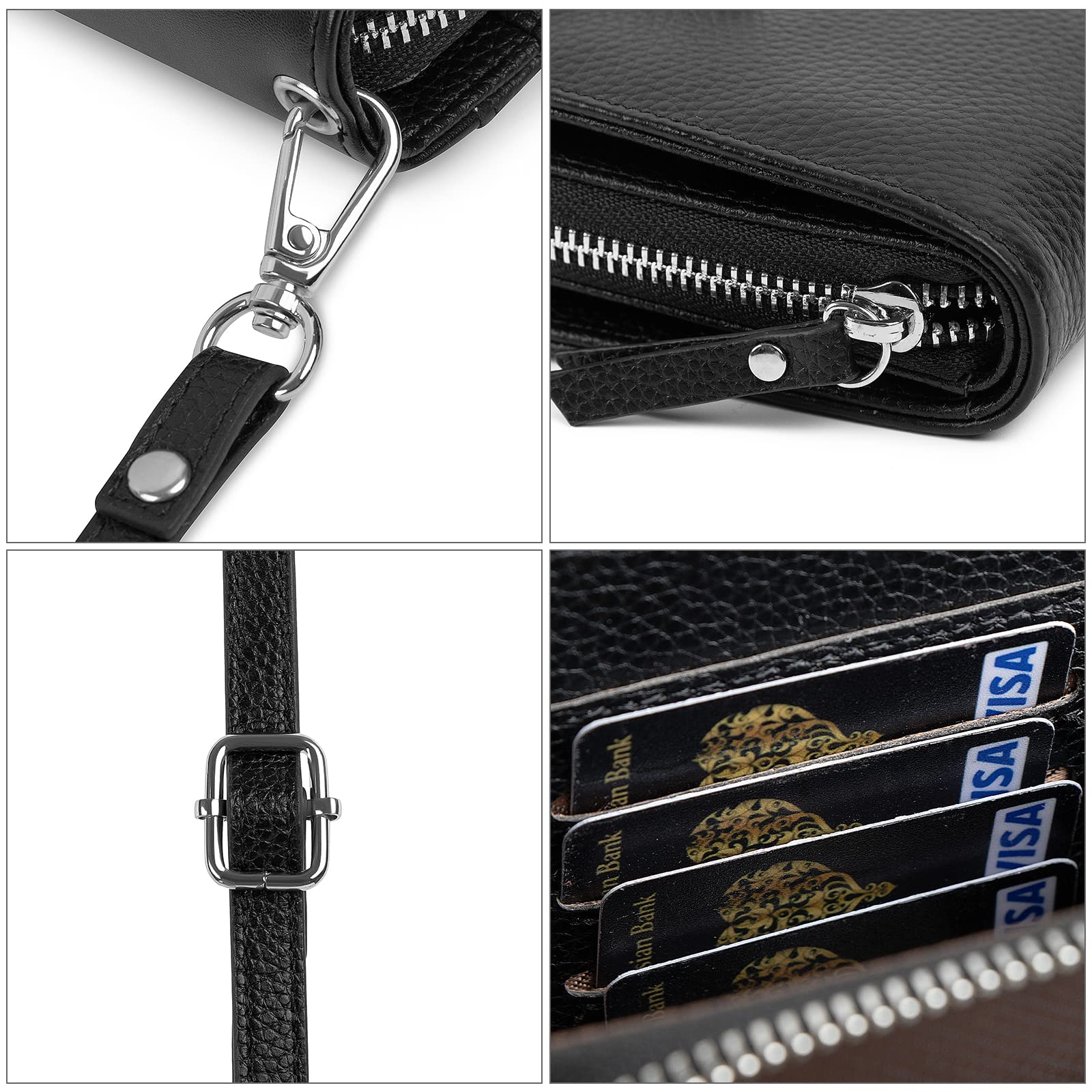 Pearl Angeli Small Crossbody Bags for Women Genuine Leather Shoulder Bag with RFID Credit Card Holders