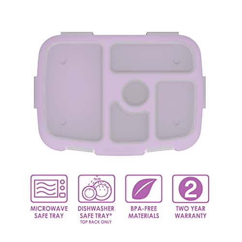 Bentgo® Kids Prints Tray with Transparent Cover - Reusable, BPA-Free, 5-Compartment Meal Prep Container with Built-In Portion Control for Healthy Meals At Home & On the Go (Mermaid Scales)