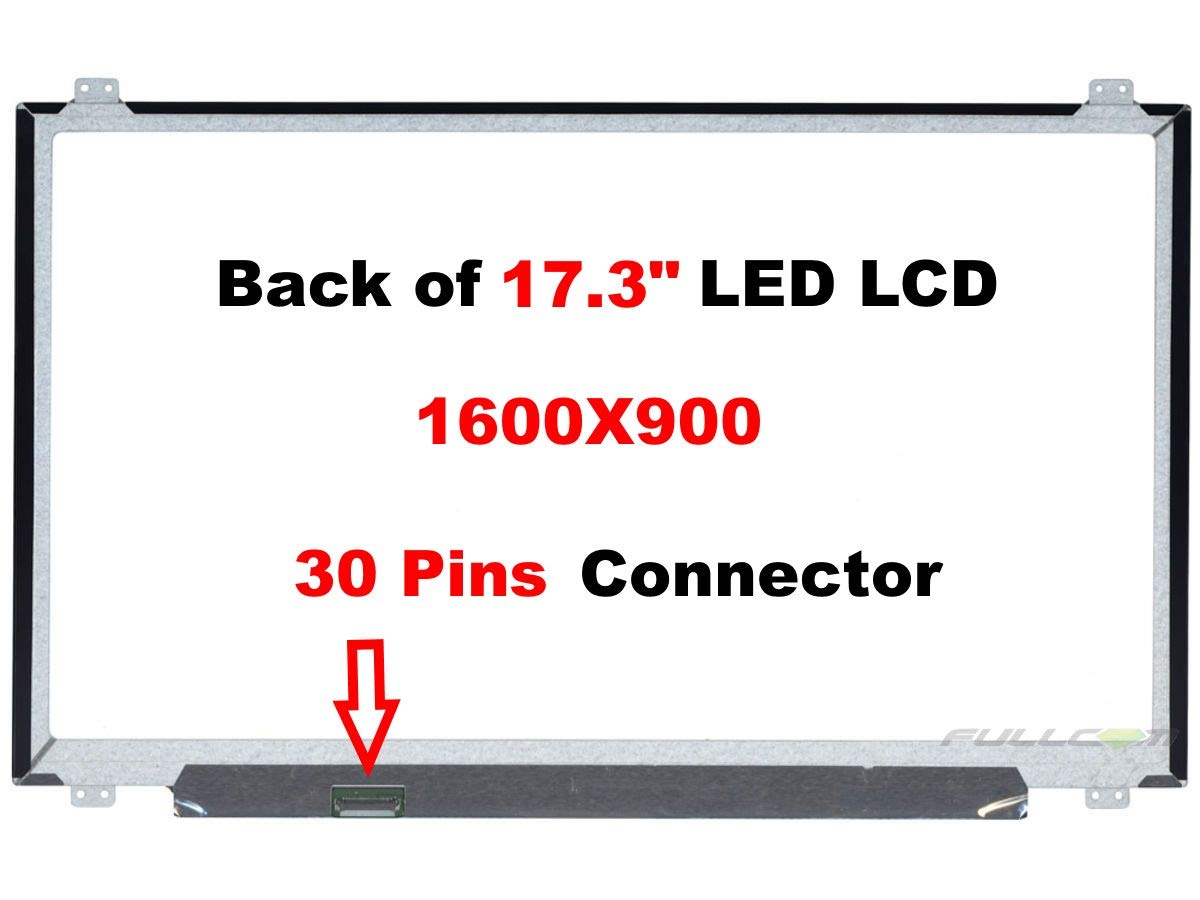 FULLCOM New LCD Replacement Screen HD+ 1600x900 (Non Touch) 17.3 Inch (with Brackets) 30 Pin for Lenovo IdeaPad 320-17IKB 80XM for Laptop/Display/Screen/LCD Application