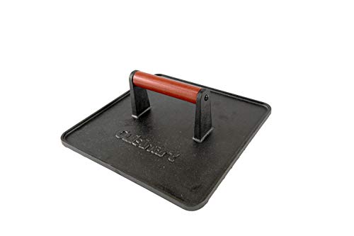 Cuisinart CGPR-223 XL Cast Iron Griddle Press & CGPR-221 Cast Iron Grill Press (Wood Handle), Weighs 2.1-pounds