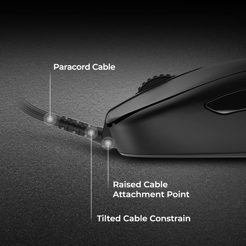 BenQ Zowie S2-C Symmetrical Gaming Mouse | Professional Esports Performance | Driverless | Paracord Cable | Revisioned C-Features | Matte Black | Small Size