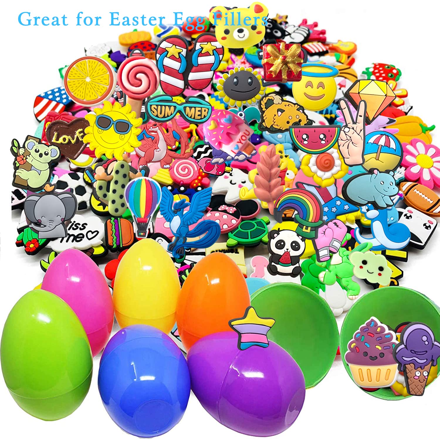 30/50/100/125 Random shoe charms for Clog Wristband Shoe Decoration Party Gifts