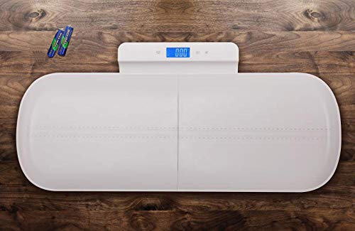 KAZETEC Baby Scale, Pet Scale, Multi-Function Digital Scale Measure Toddler/Adult/Puppy/Cat/Dog Weight(Max:220LBS) and Height(Max:70CM) Accurately, Precision at ± 10g, KG/LB/OZ, Blue Backlight