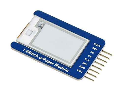 waveshare 1.02inch E-Ink Display Module Compatible with Raspberry Pi4B/3B+/3B/2B/B+/A+/Zero/Zero W/WH/Zero 2W 128×80 Resolution Black/White Dual-Color SPI Interface Supports Partial Refresh