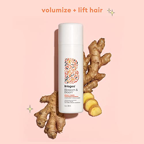 Briogeo Blossom & Bloom Ginseng + Biotin Volumizing Shampoo, Volumizing and Plumping for Fine, Thin, Limp Hair, Vegan, Phalate & Paraben-Free, 8 oz