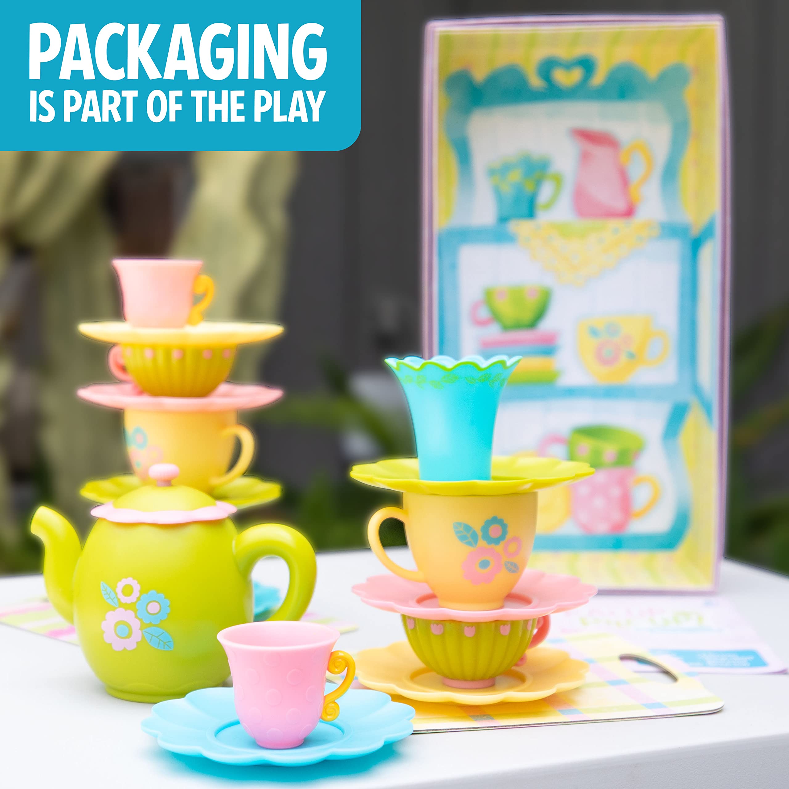 Educational Insights Teacup Pile-Up! Relay Game, Preschool Board Game, Gift for Kids Ages 4+