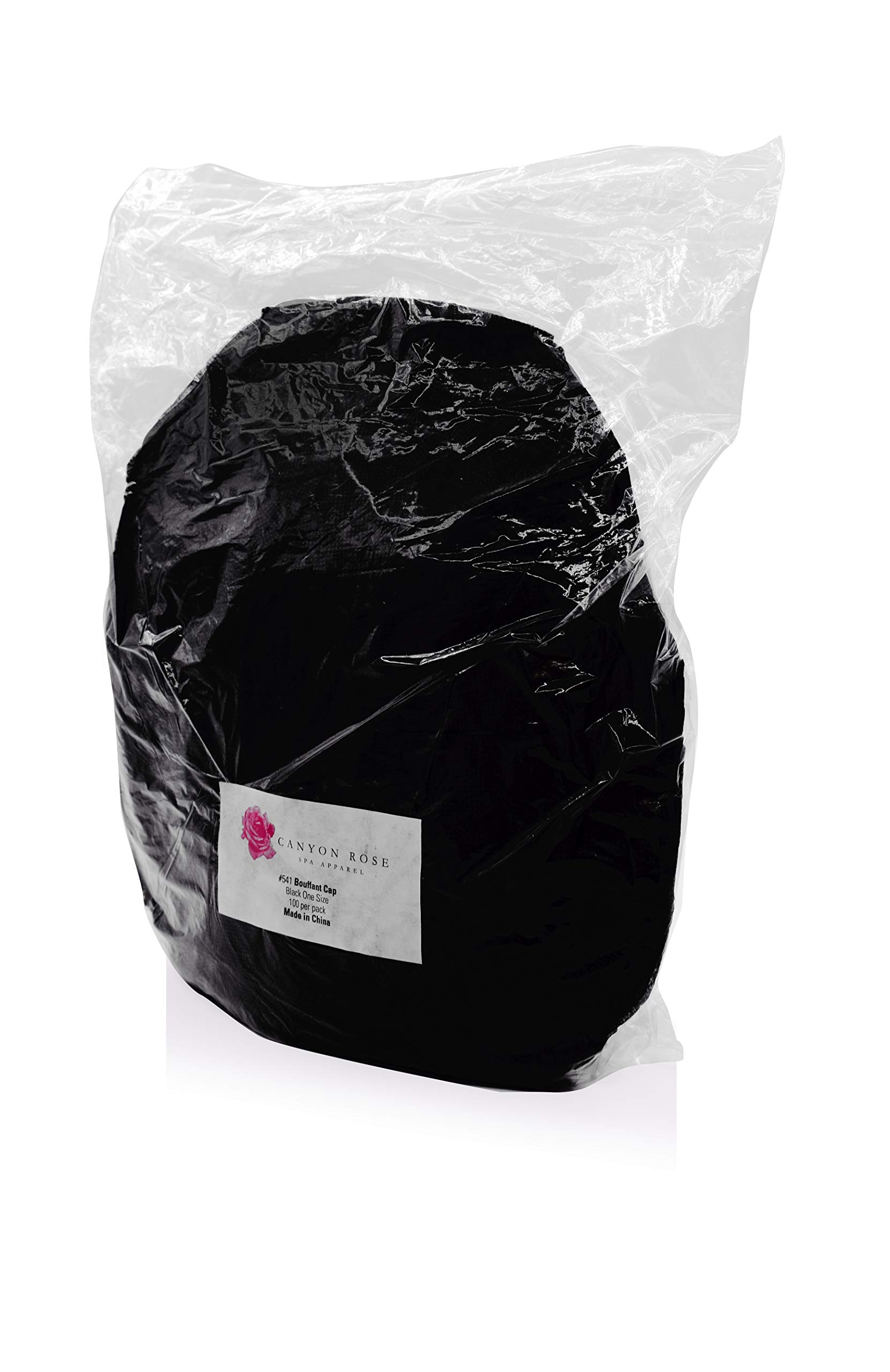 Canyon Rose Disposable Sunless Spray Tan/Spa Treatment Bouffant Cap, Single Use Hair Cap, Keeps Hair Covered and Out of the Way, One Size Fits Most, Black, 100 Per Pack