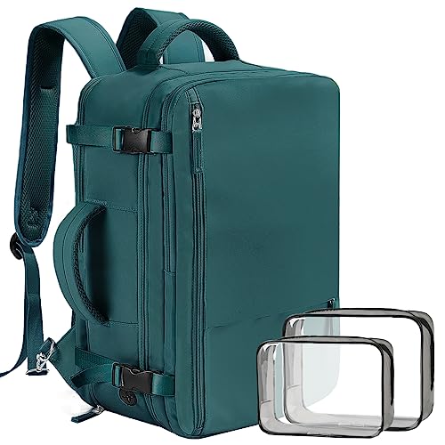 Beraliy Large Travel Backpack, Flight Approved Personal Item Bag, 17 Inch Laptop Backpack, 40L Carry On Luggage Daypack, Business Weekender Overnight Bag, Peacock Blue