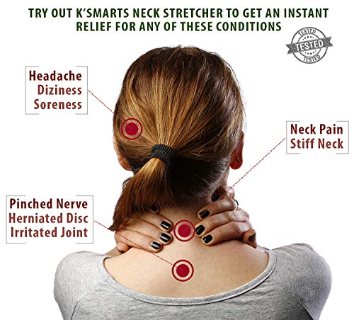 Pinched Nerve Neck Stretcher Cervical Traction Device for Home Pain Treatment | Inflatable Spinal Decompression Collar Unit Muscle Strain Injury Relief | Herniated Disc Problems Remedy Kit (Gray)