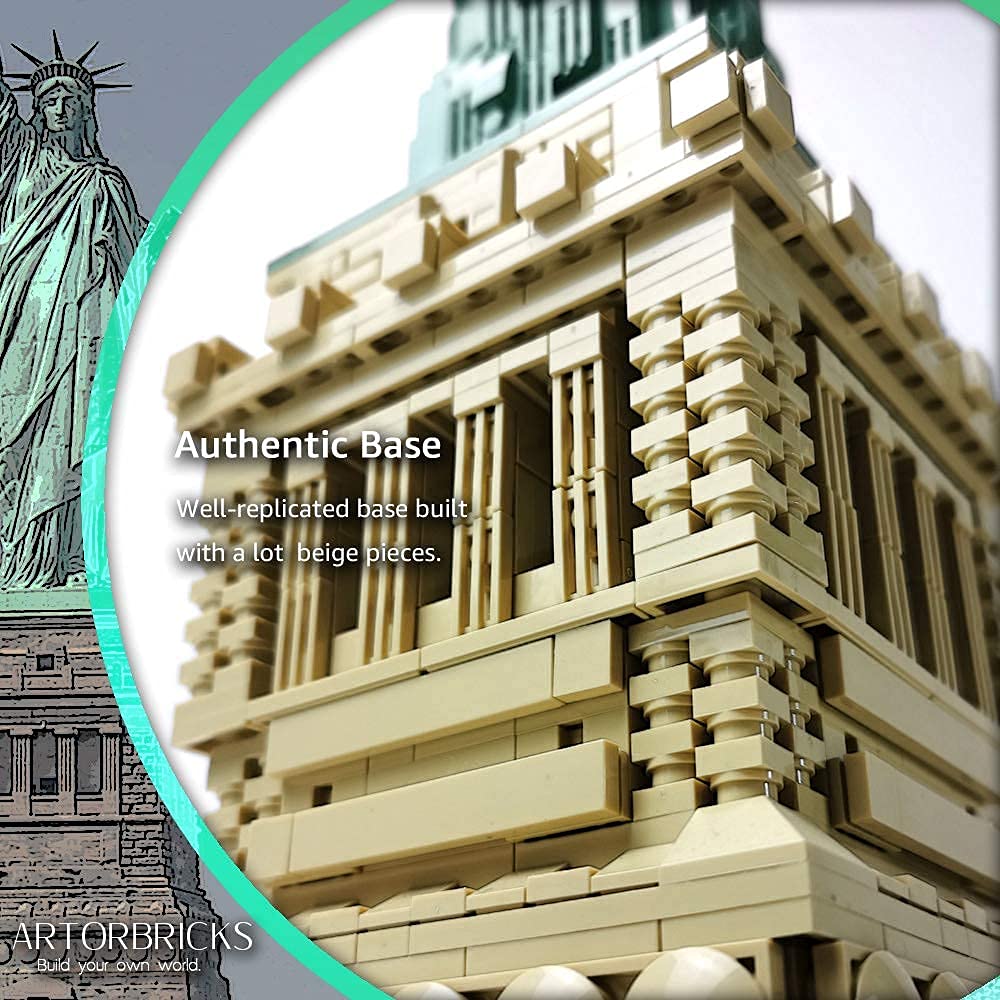ArtorBricks Architectural Statue of Liberty Building Large Collection Building Set Model Kit and Gift for Kids and Adults(1577 Pieces)
