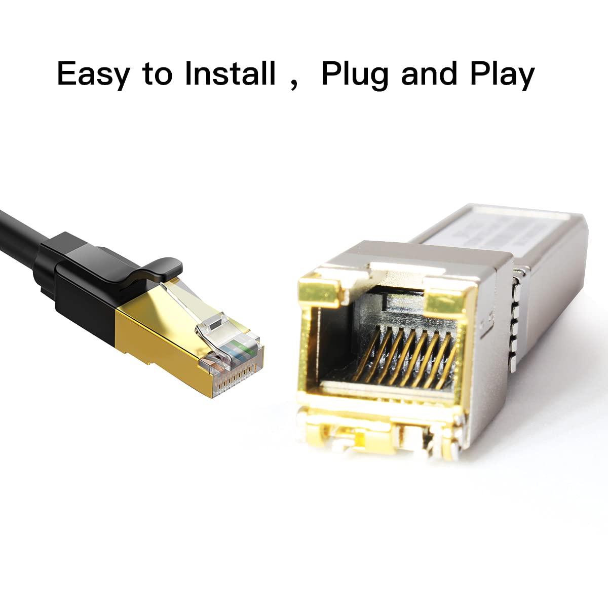 4PACK 10G SFP+ to RJ45 Copper Module, High-Speed 10GBase-T Transceiver, 10Gb SFP+ Ethernet CAT.6a/7 up to 30 Meters, Compatible with Cisco,Ubiquiti,Netgear,D-Link,TP-Link,Mikrotik,Unifi and more