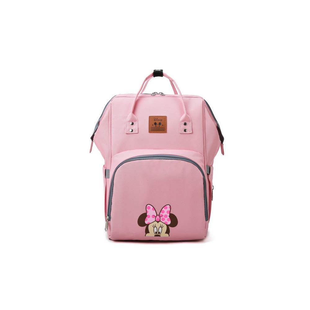 OMGA Mummy Mickey Mouse Diaper Bag Oxford Stylish Nappy Bags With Multi-Function for Baby (pink)
