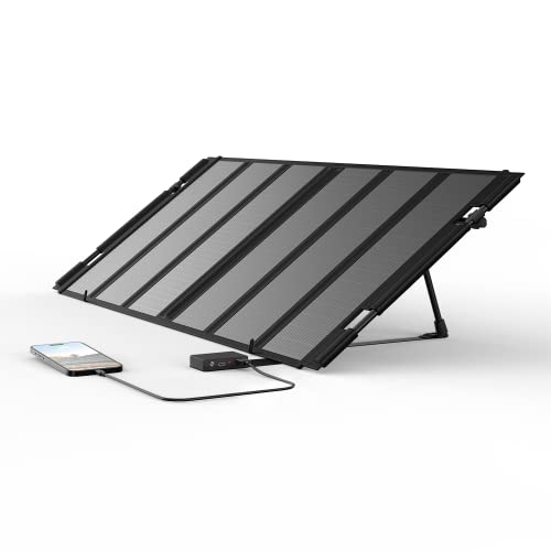 50W Portable Solar Panel, Foldable Solar Panel Kit with Carry Case for Camping, Hiking, Adventure, 18V DC 5521 Type-c USB Charger for LED Lantern, Tent Fan, Cell Phone, 12v Batteries/Power Station