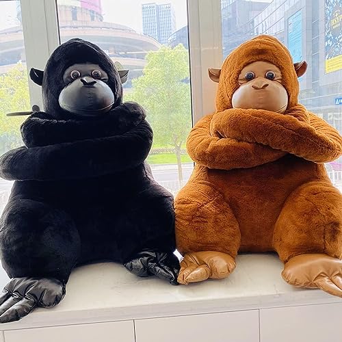 KLLKR Plush Soft Huge Gorilla Stuffed Animal Soft Huggable Gorilla Pillow Super Soft Plush Doll Animal Toy for Kids and Adults Cuddlekins