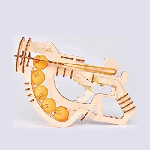 3D Wooden PuzzleRubber Band Gun-Table Tennis Gun, Table Tennis Shooter