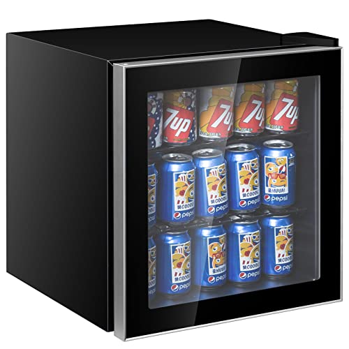 ARLIME Mini Fridge, Drink Cooler, 60 Can, Beverage Refrigerator with Glass Door, Removable Shelves for Soda Beer Wine, Small Drink Refrigerator for Bedroom, Office, Home Kitchen, Bar, 3.2 Cu. Ft.