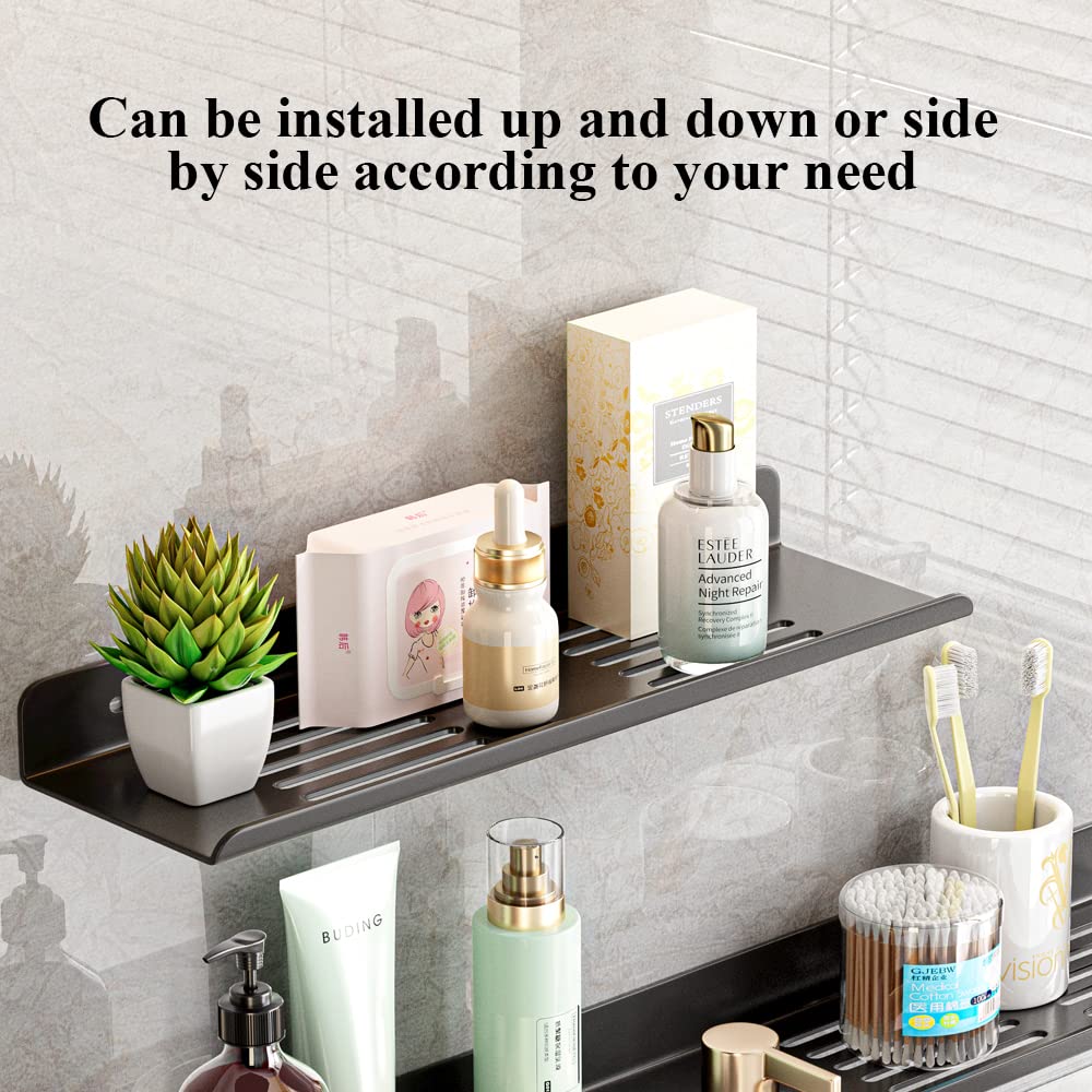 Over Sink Shelf Wall Mounted for Bathroom Mirror Behind Faucet Floating Tray Narrow Counter Organizer Shelf Self Adhesive Shower Shelves for Bathroom, Laundry Room, Kitchen, Farmhouse, RV, 15.7"x2