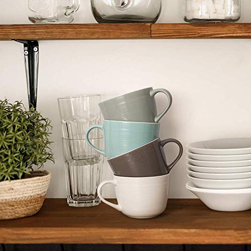 DOWAN Coffee Mug, Ceramic Soup Mugs with Handles, 17 Oz Wide Large Coffee Mugs Set of 2, Mug for Latte, Cappuccino, Tea, Green Coffee Mugs Dishwasher & Microwave Safe
