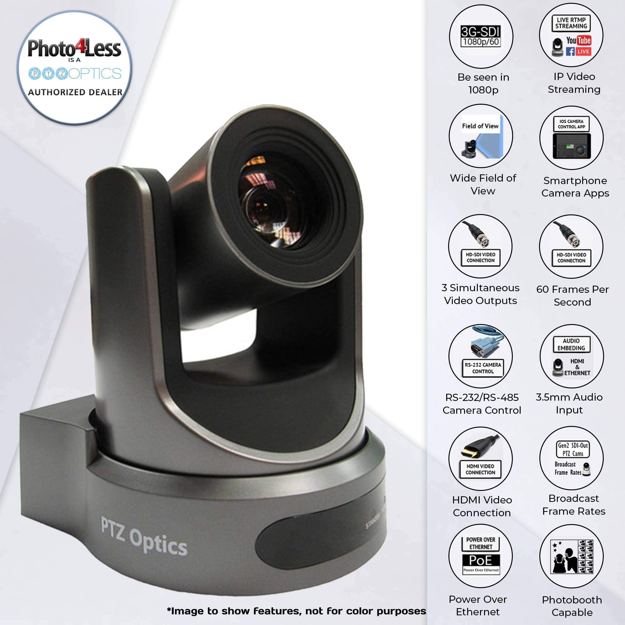 PTZOptics 30X-NDI Broadcast and Conference Camera +HC-Joy-G3 3rd Generation Wired Serial PTZ Joystick