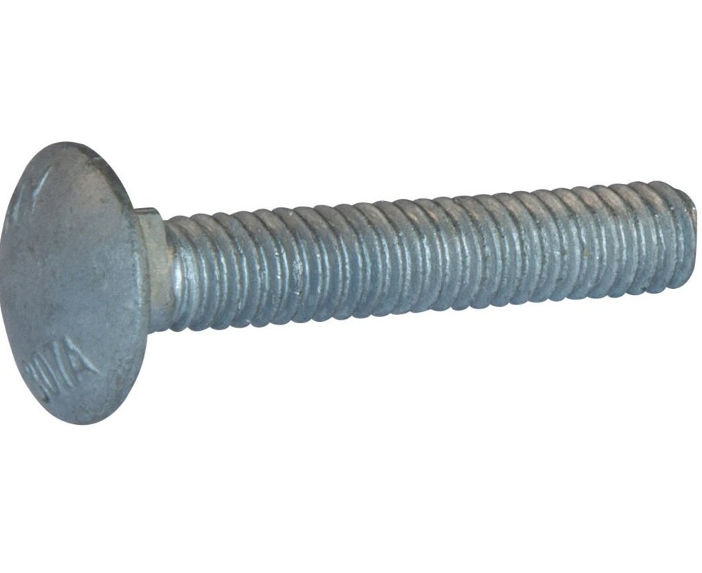 Small Parts FSC3812CBG Round Low-Strength Square-Neck Carriage Bolt, Steel, Hex, 3/8"-16" Thread Size, 12" Long (Pack of 5)