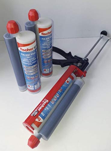 fischer Injection Mortar FIS EM Plus 390ml (13.2 Oz) Chemical Anchoring on Cracked and Uncracked Concrete Strongest Universal Mortar in The Market - Single Piece Pack