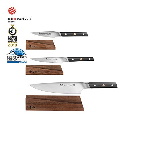 Cangshan TC Series 1021196 Swedish 14C28N Steel Forged 3-Piece Starter Knife Set with Wood Sheaths