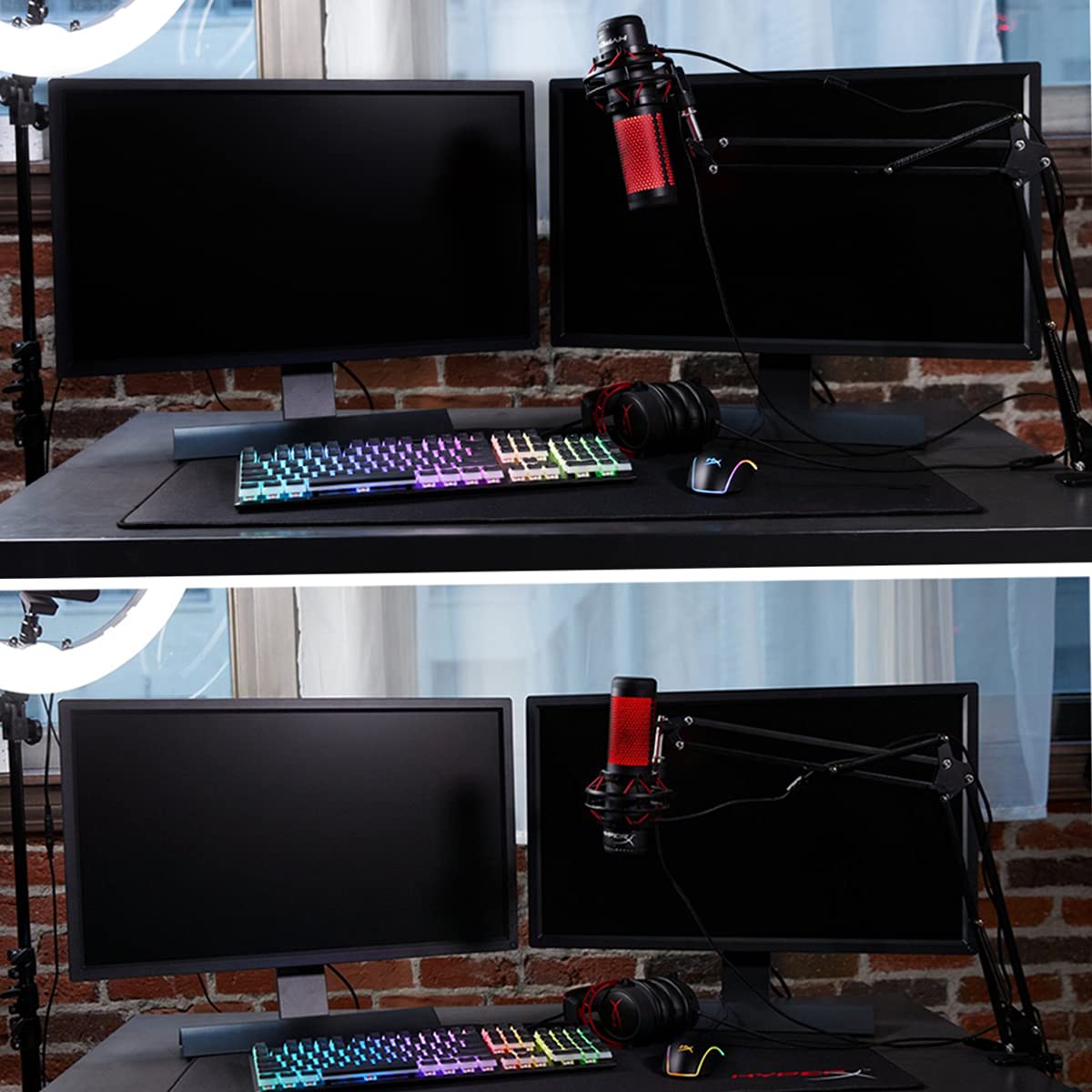 Boom Arm For Hyperx Quadcast Microphone, Adjustable Suspension Mic Scissor Stand, For Studio Recording & Broadcasting Compatible with Hyper X QuadCast S Mic By YUZUHOME