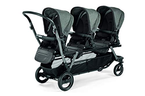 Peg Perego Pop-Up Seat for Triplette Stroller - Compatible with The Triplette, Duette, and Team Strollers - Made in Italy - City Grey
