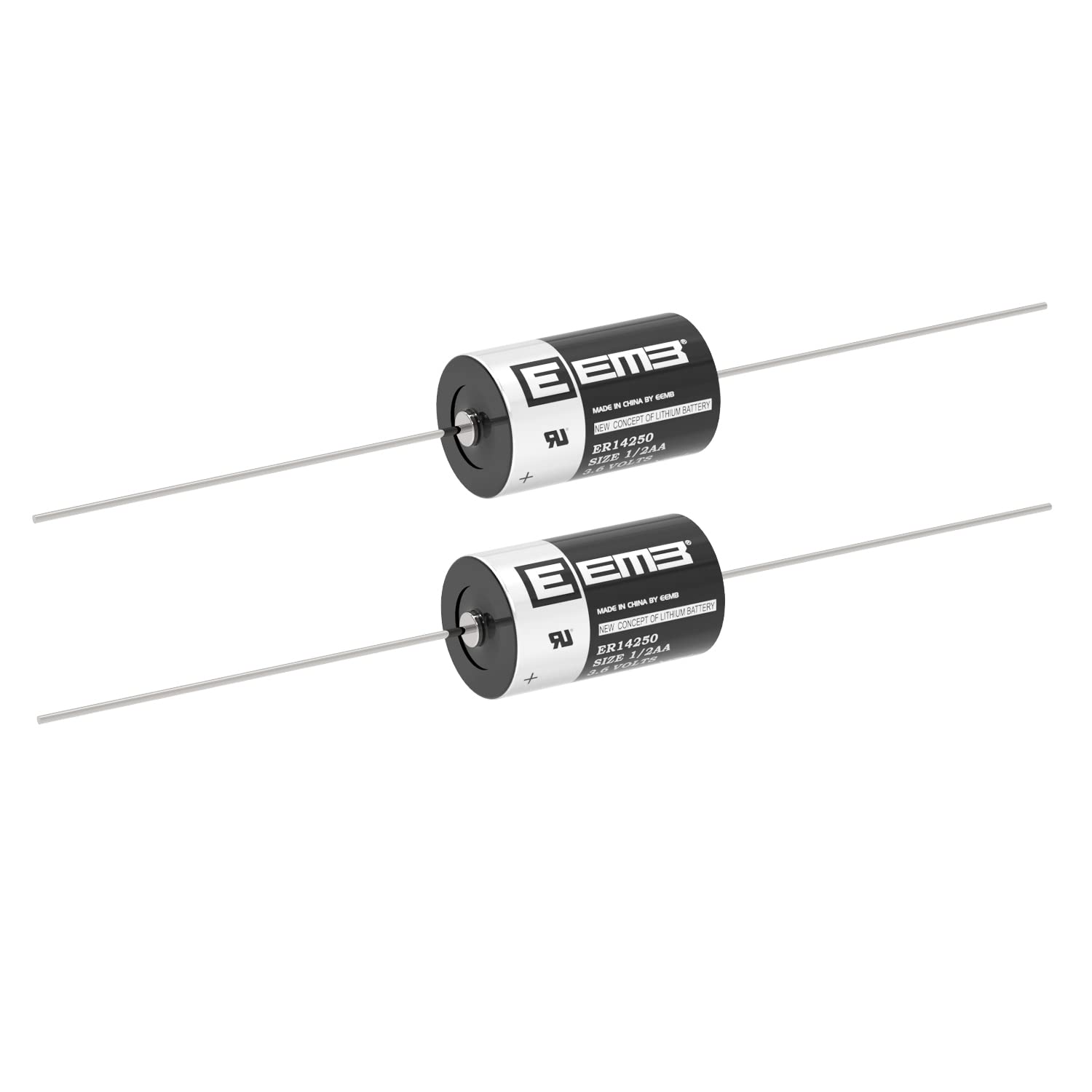 EEMB 2Pack ER14250 1/2AA 3.6V Lithium Battery with AX Solder Tabs Li-SOCL₂ Non-Rechargeable Battery XL-050F SB-AA02 LS14250 TL-5902 TL-2150 for Slot Machine/Game chip Board