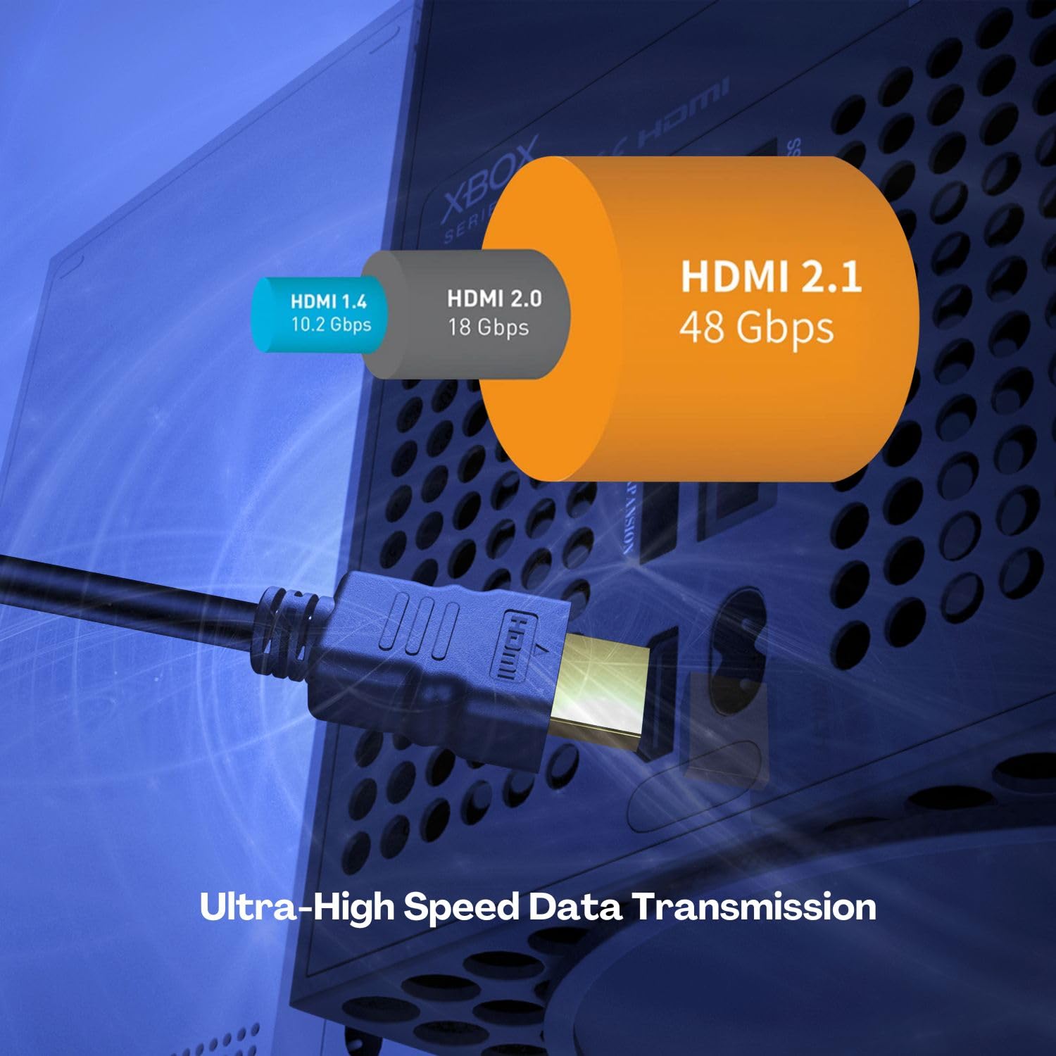 TNP HDMI Cable Left Angle 90 Degree (15FT) - High Speed HDMI 2.0 Cord, Supports UHD 4K 60hz 2K 2160p Full HD 1080p Quad HD 1440p 3D ARC/eARC Ethernet for Xbox One X/S PS4 Pro/Slim & Apple TV 4K