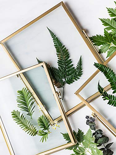 AceList Set of 3 Glass Photo Frame Collection Simple Metal Geometric Picture Frame with Glass Cover Includes 4 x 4, 4 x 6, 5 x 7